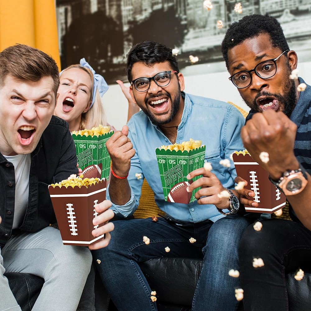 24 PCS Football Party Supplies Kit, Football Popcorn Boxes, Football ...